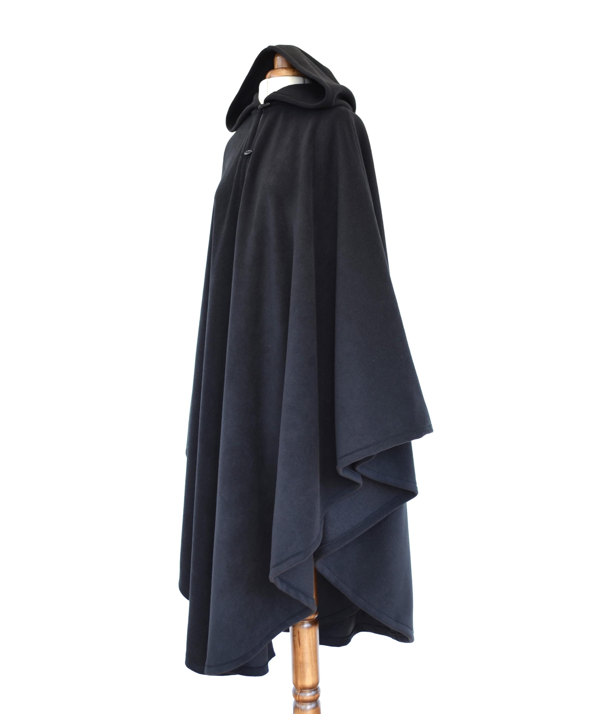 Long Black Cape Coat, Soft Cosy Hooded Cloak, Handmade in Scotland - Etsy