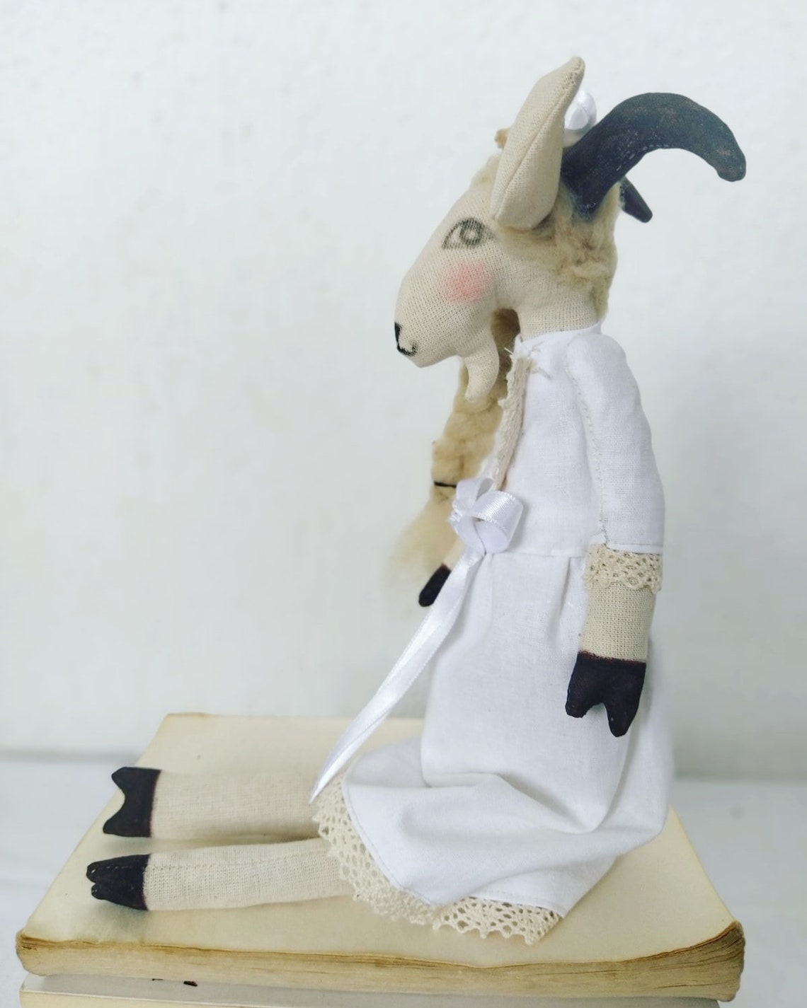 Goat doll Goat Stuffed Animal Organic goat doll White | Etsy