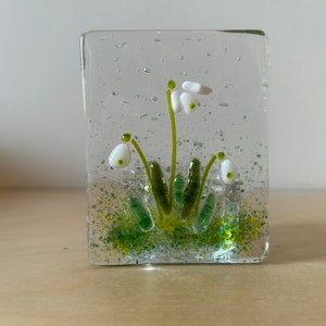 Fused Glass Little Snowdrop Candle Holder, Snowdrop Tea Light - Etsy UK