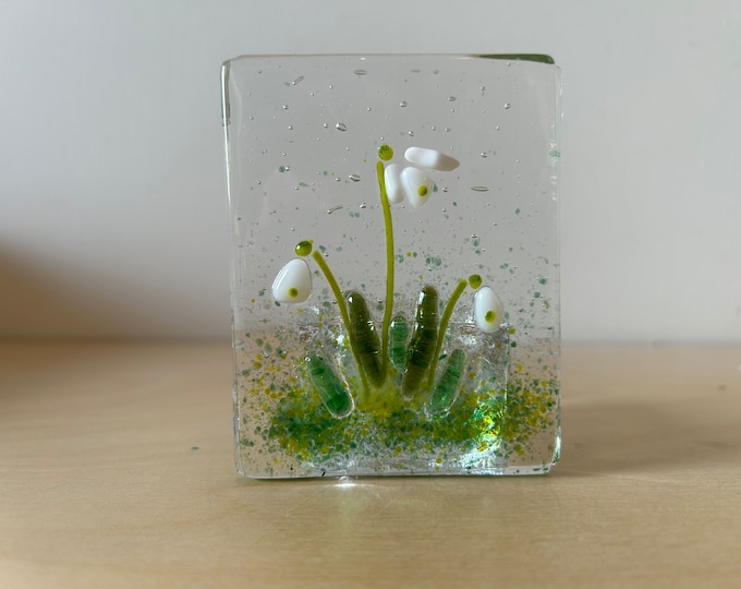 Fused Glass Little Snowdrop Candle Holder, Snowdrop Tea Light - Etsy UK