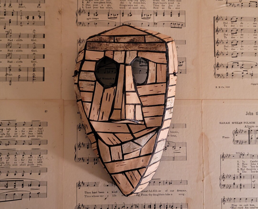 Birch Bark Mask Wall Hanging - Etsy