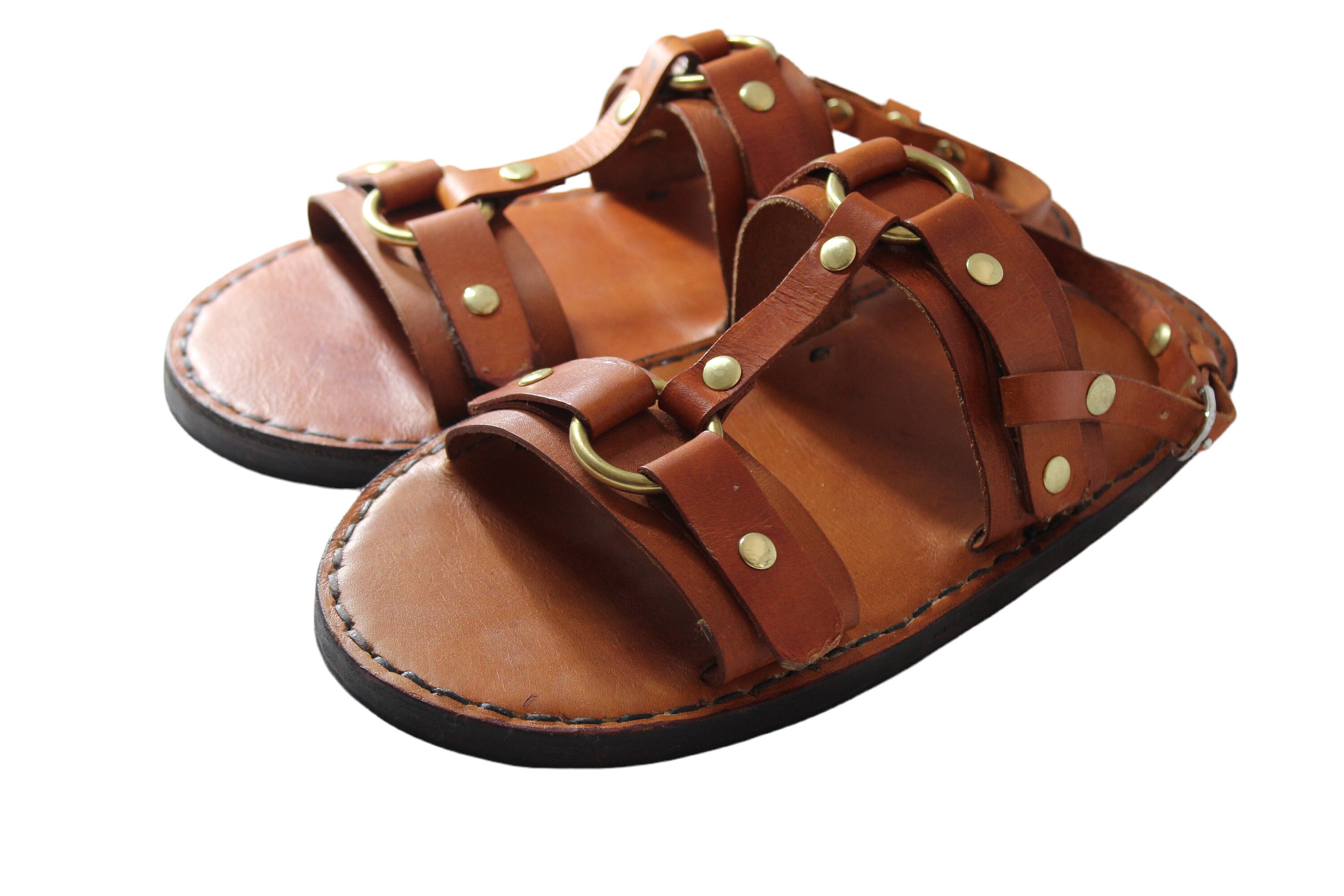 Veg Tan Leather Sandals - Etsy