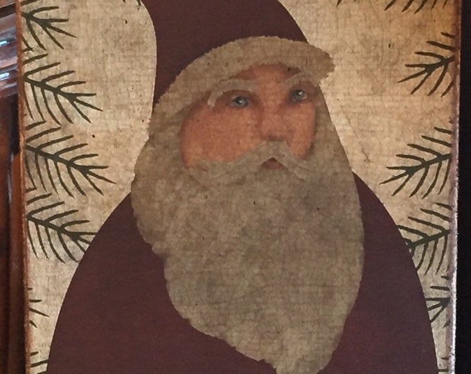 Primitive Hanging/sitting Santa With Rusty Snowflake - Etsy