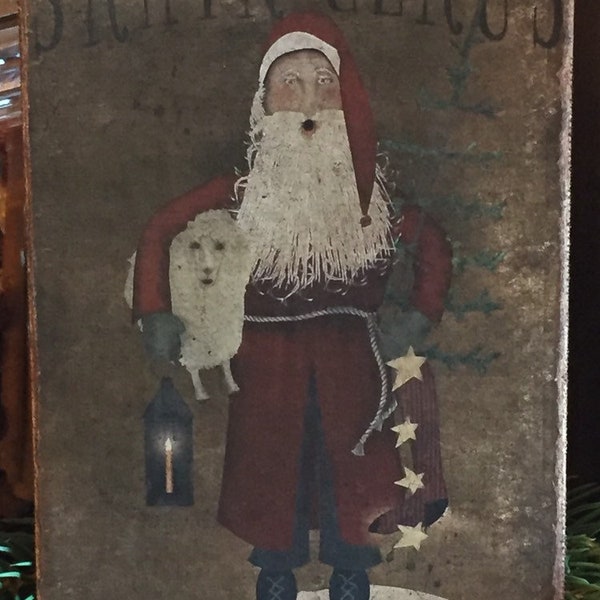 Folk Art Santa - Etsy