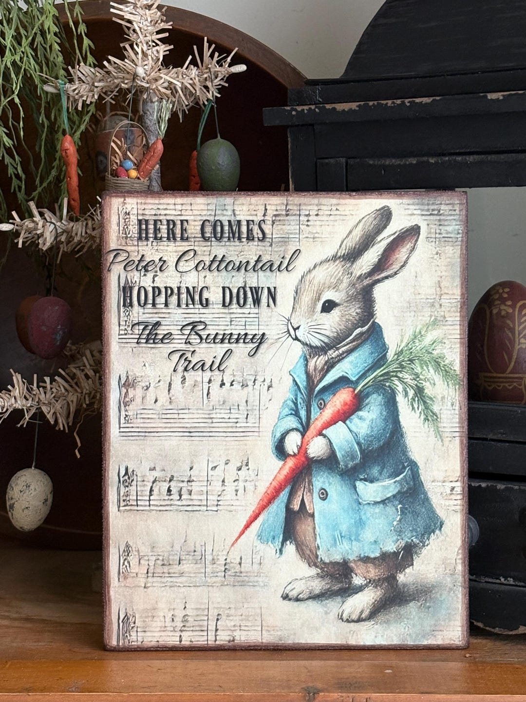 Handmade Peter Cottontail Bunny Rabbit Easter Spring Sheet Music Print ...