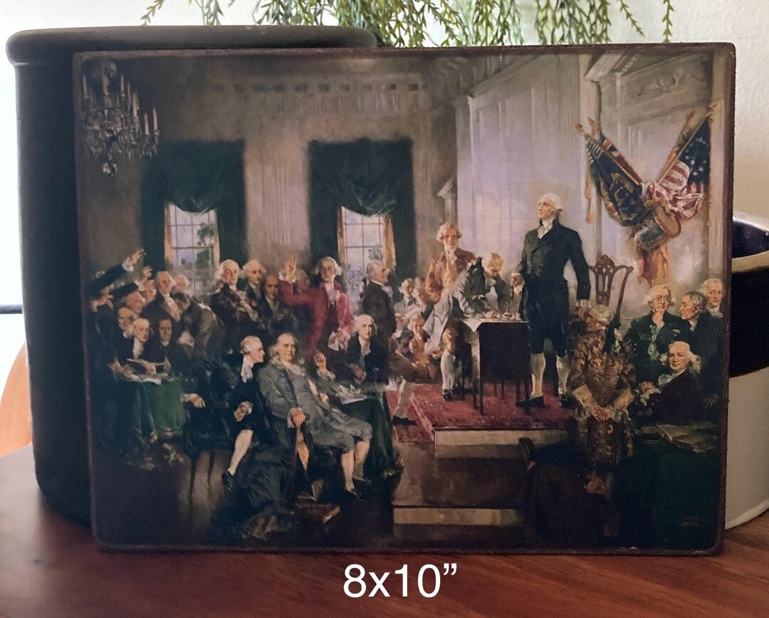 Handmade Signing of the Constitution Antique Reproduction Primitive Patriotic July 4th ...
