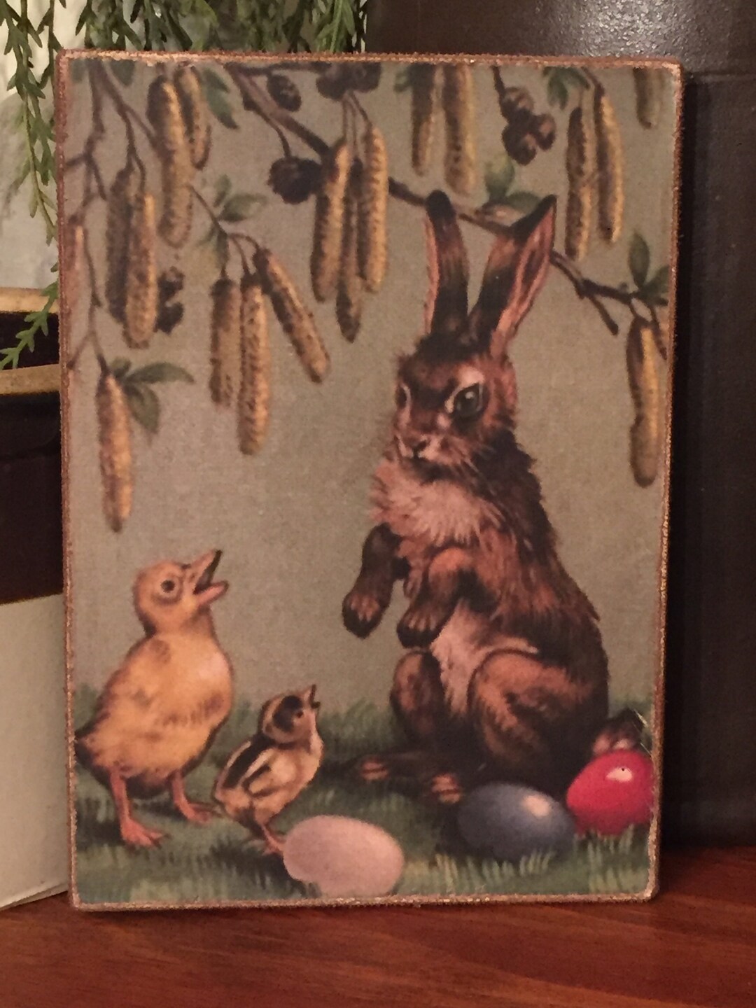 Handmade Primitive Antique Reproduction Folk Art Easter Spring Bunny ...