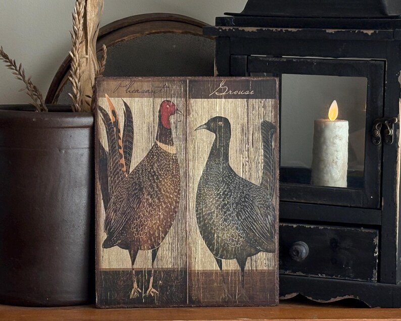 Handmade Primitive Pheasant Grouse Fall Thanksgiving Autumn Bird ...