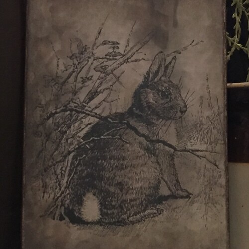 Handmade Primitive Folk Art Easter Spring White Rabbit Inn - Etsy