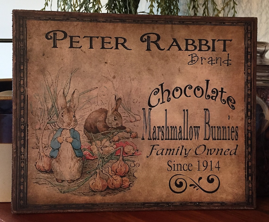 Handmade Primitive Folk Art Easter Peter Rabbit Chocolate | Etsy