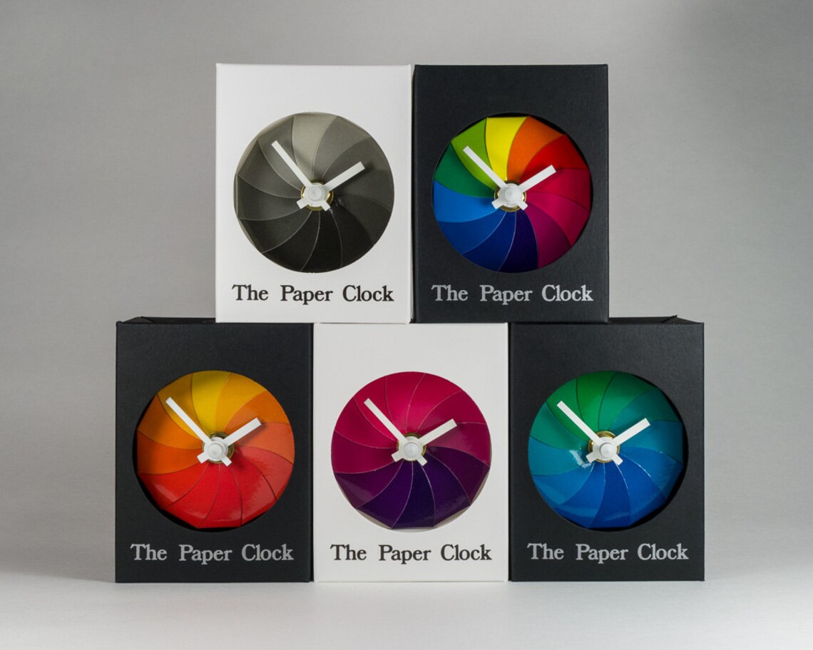 Black Paper Clock Modern Design Gift Item With Accurate Quartz Movement ...