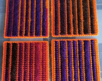 Plastic Canvas Coaster Set in Navy and Pink - Etsy