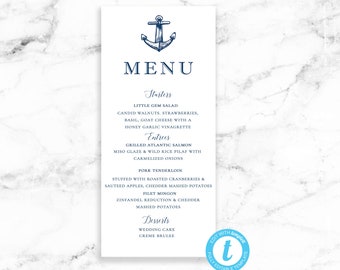 Nautical Menu | Etsy