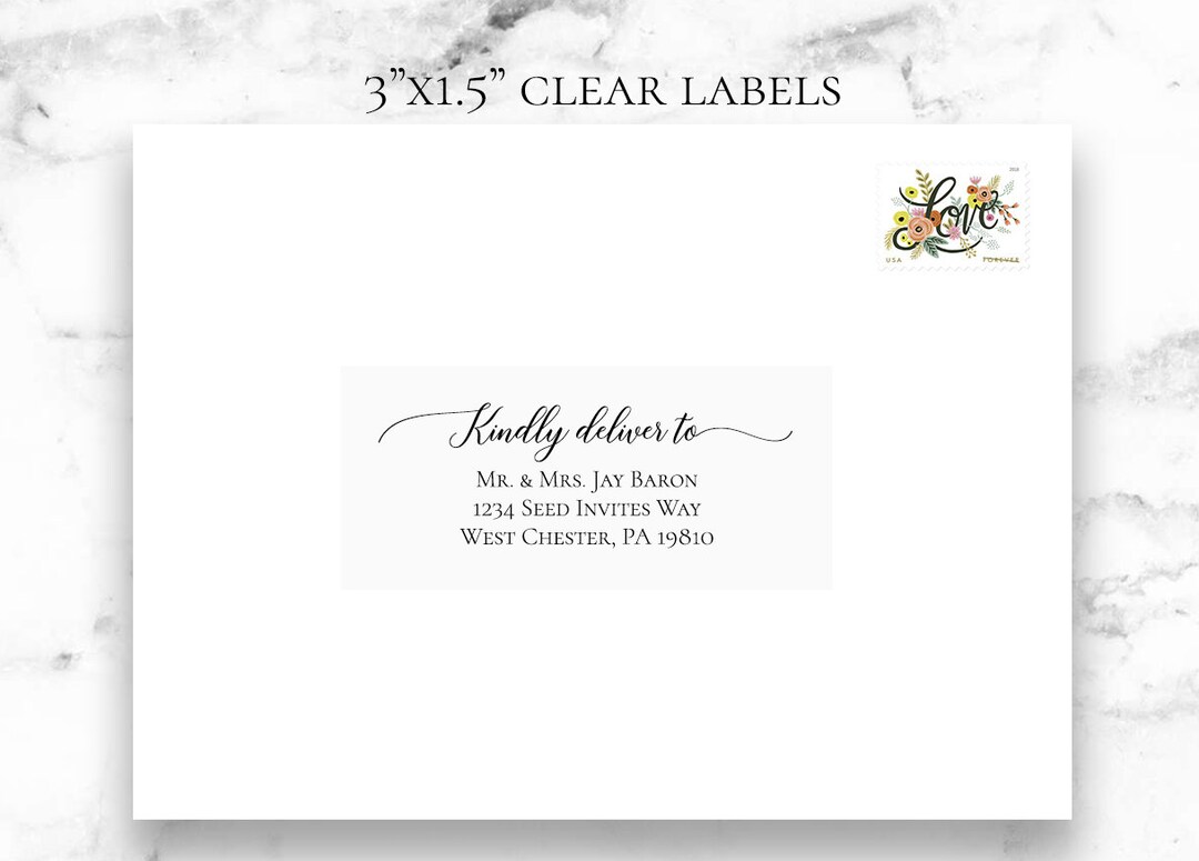 Guest Address Labels - Wedding Address Labels - Clear Address Labels ...