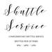 Shuttle Service Wedding Printable Download - Modern Script - Editable ...