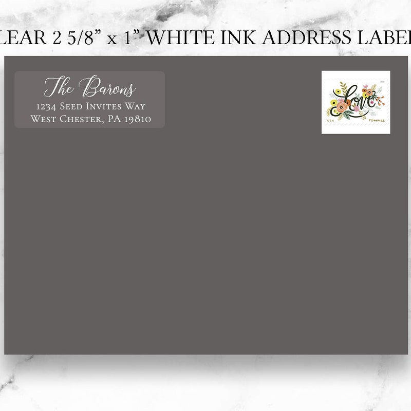 White Ink Addressing Labels - Etsy