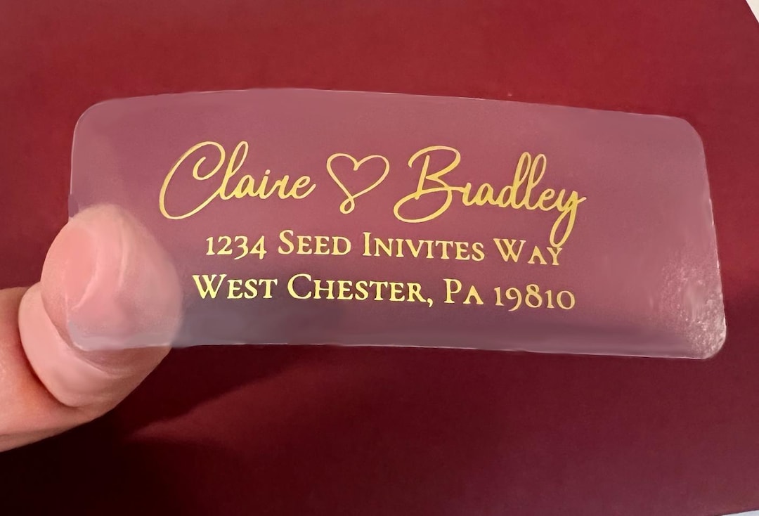 Heart Return Address Labels, Gold Foil Labels, Custom Address Labels ...