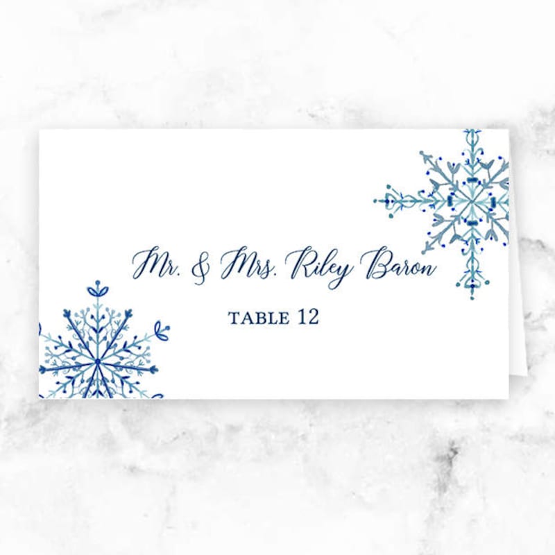 Snowflake Place Card - Etsy