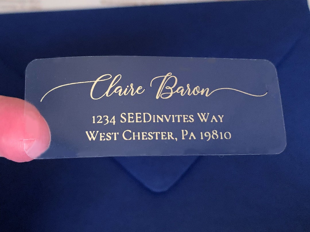Return Wedding Address Labels, Foil Lettering Labels, Envelope ...