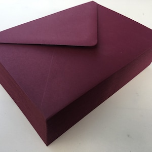 25 A7 or A1 Wine Burgundy Maroon Purple Wedding 5x7 Invitation Pointed ...