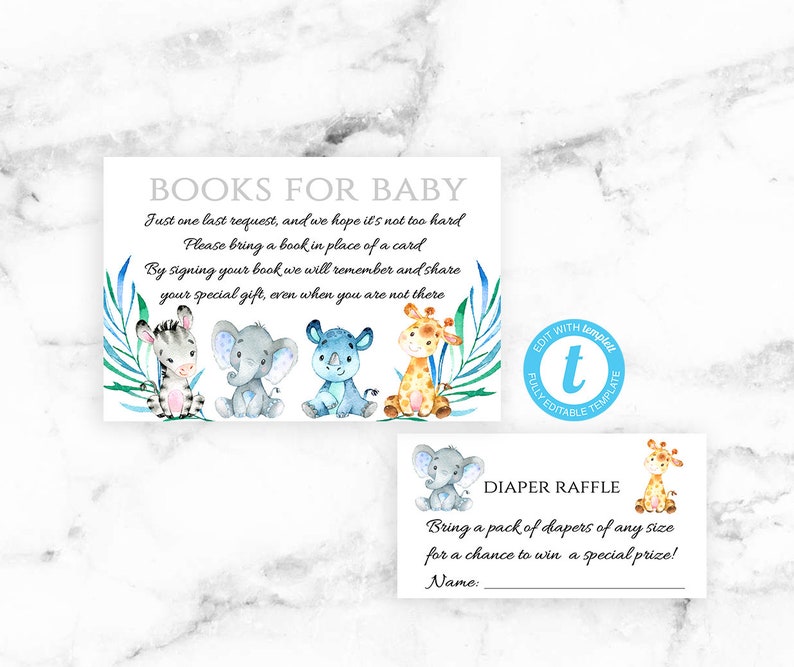 Baby Shower Invitation Add on Books for Baby & Diaper Raffle | Etsy