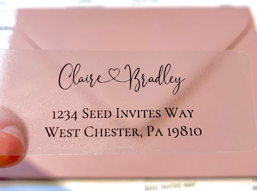 Connecting Heart Return Address Labels, Guest Address Sticker, Custom ...