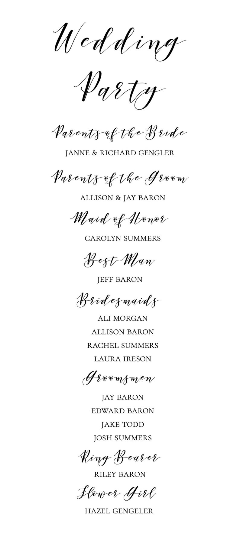 Script Wedding Program Ceremony Printable Template - Modern Script ...