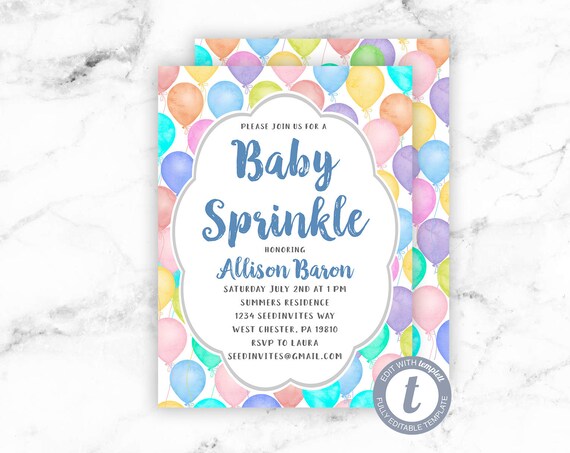 Shower Sprinkle Printable Invitations