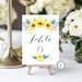 Wedding Table Numbers Sign - Sunflower - Editable Template - Printable ...