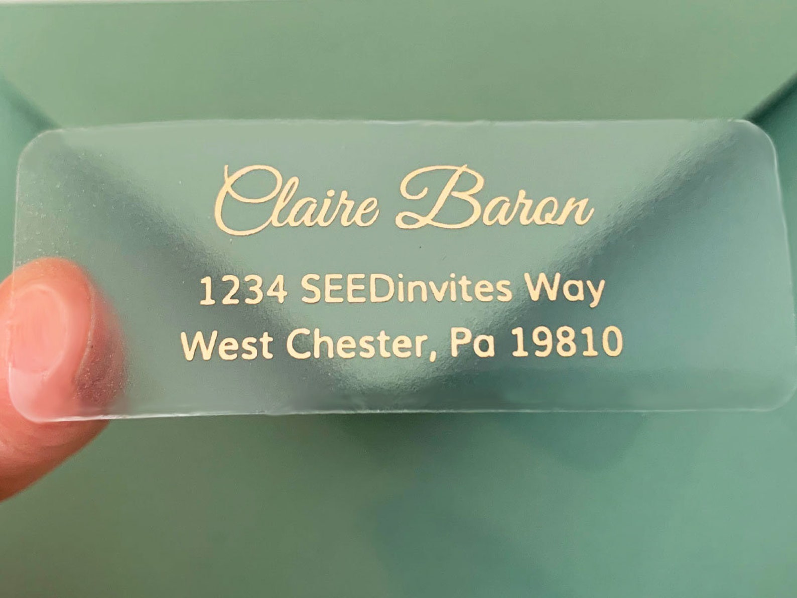 Foil Return Address Labels Clear Gold Foil Labels - Etsy