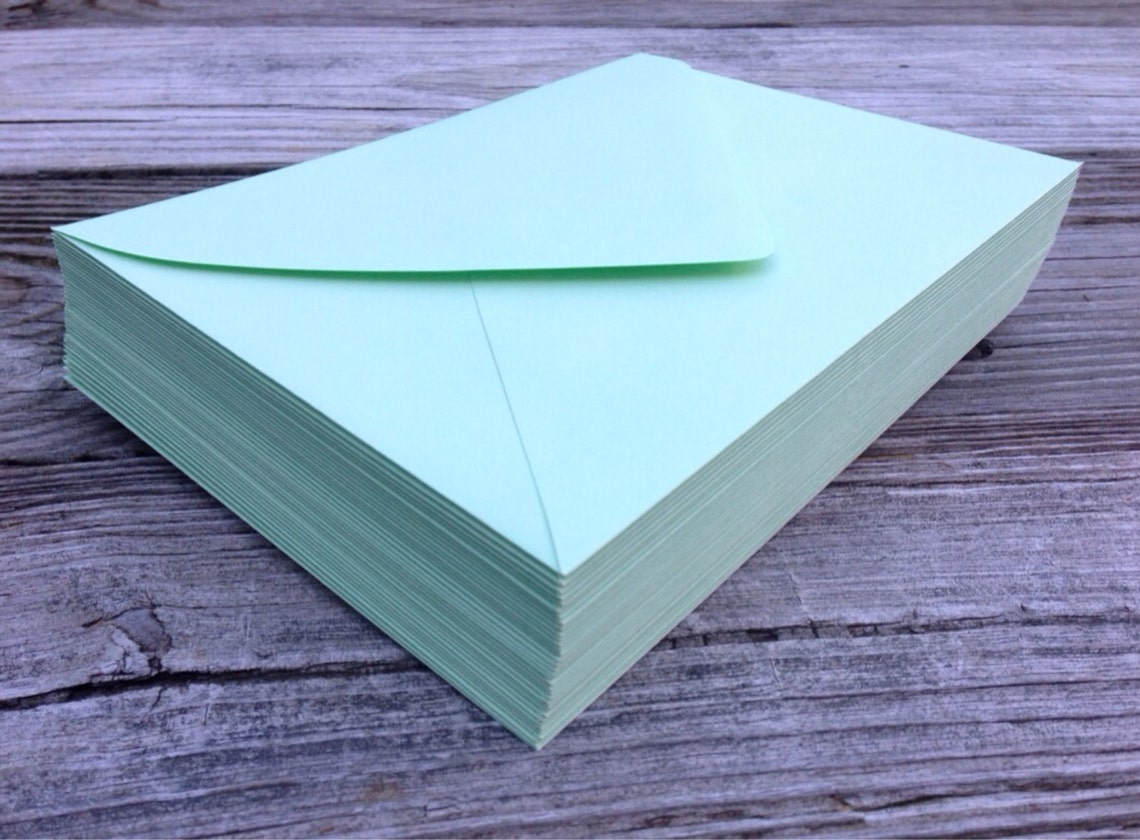 25 Mint Green A7 Envelopes, 5x7 Green Envelopes, Mint Wedding ...