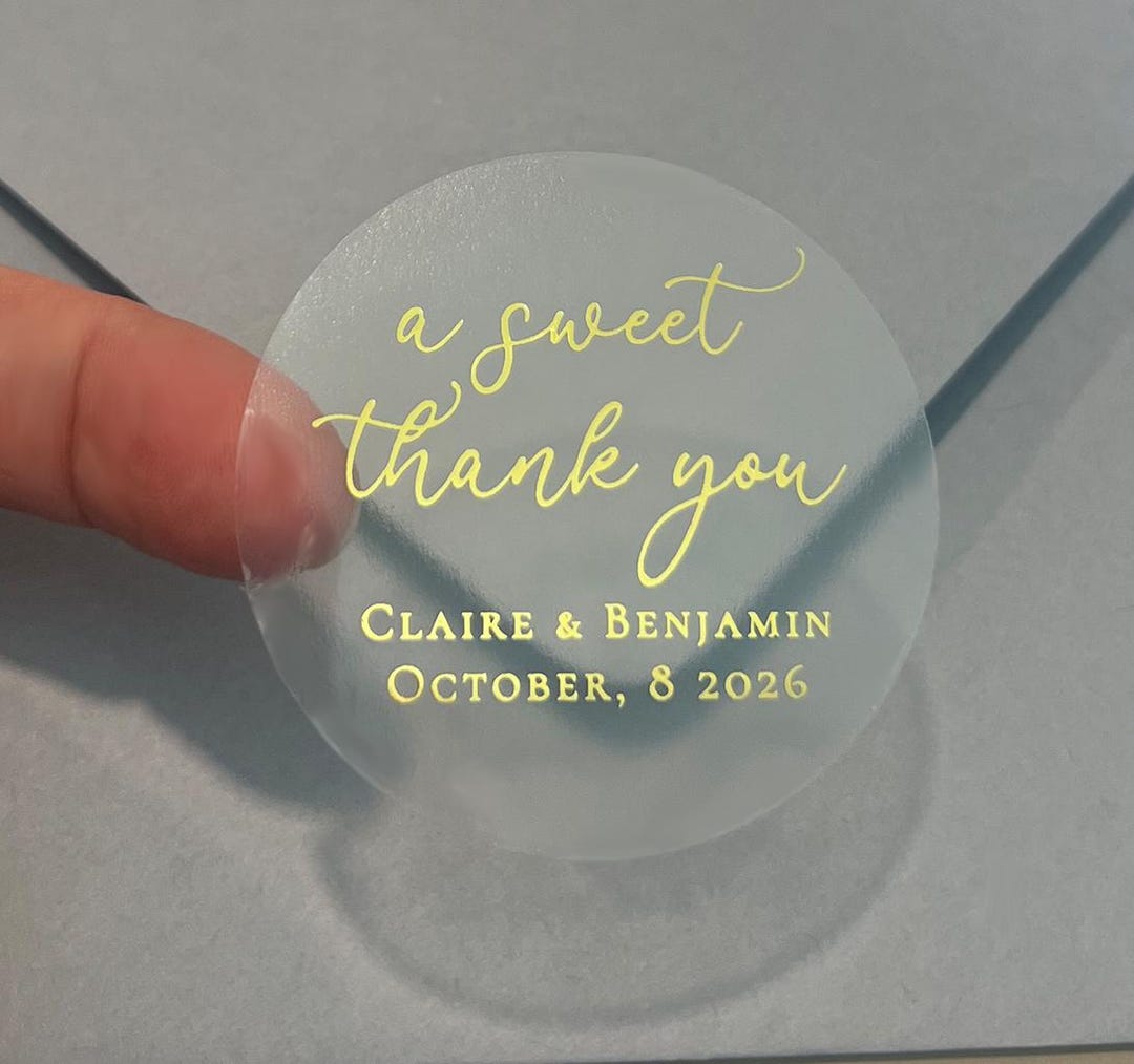 2" A Sweet Thank You Sticker - Wedding Favor Sticker - Bridal Shower ...