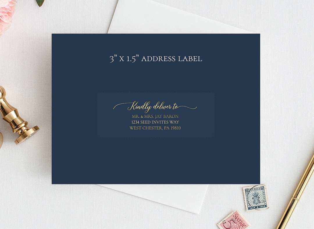 Clear Guest Address Labels Silver Gold Foil Wedding Invitation ...