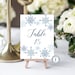 Wedding Table Numbers Sign - Winter Snowflake - Editable Table Number ...