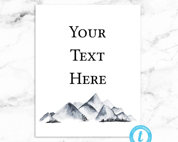 Custom Text Wedding Sign Printable Download Watercolor | Etsy