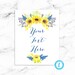 Custom Text Wedding Sign Printable Download Watercolor Sunflower