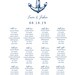 Nautical Wedding Seating Chart Sign Poster Anchor Seating Chart ...