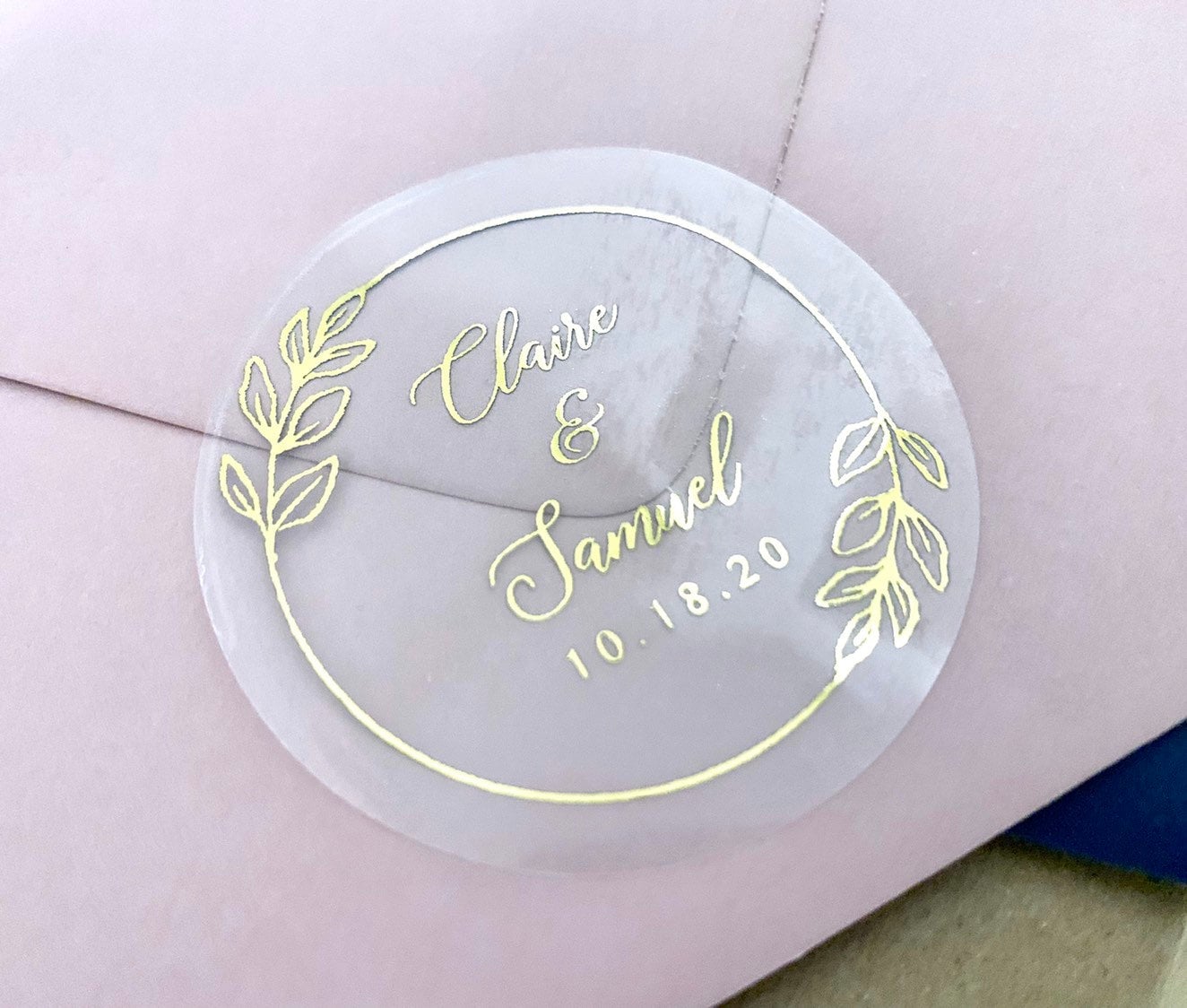 bridal shower birthday invite envelope seals Custom Clear wedding ...