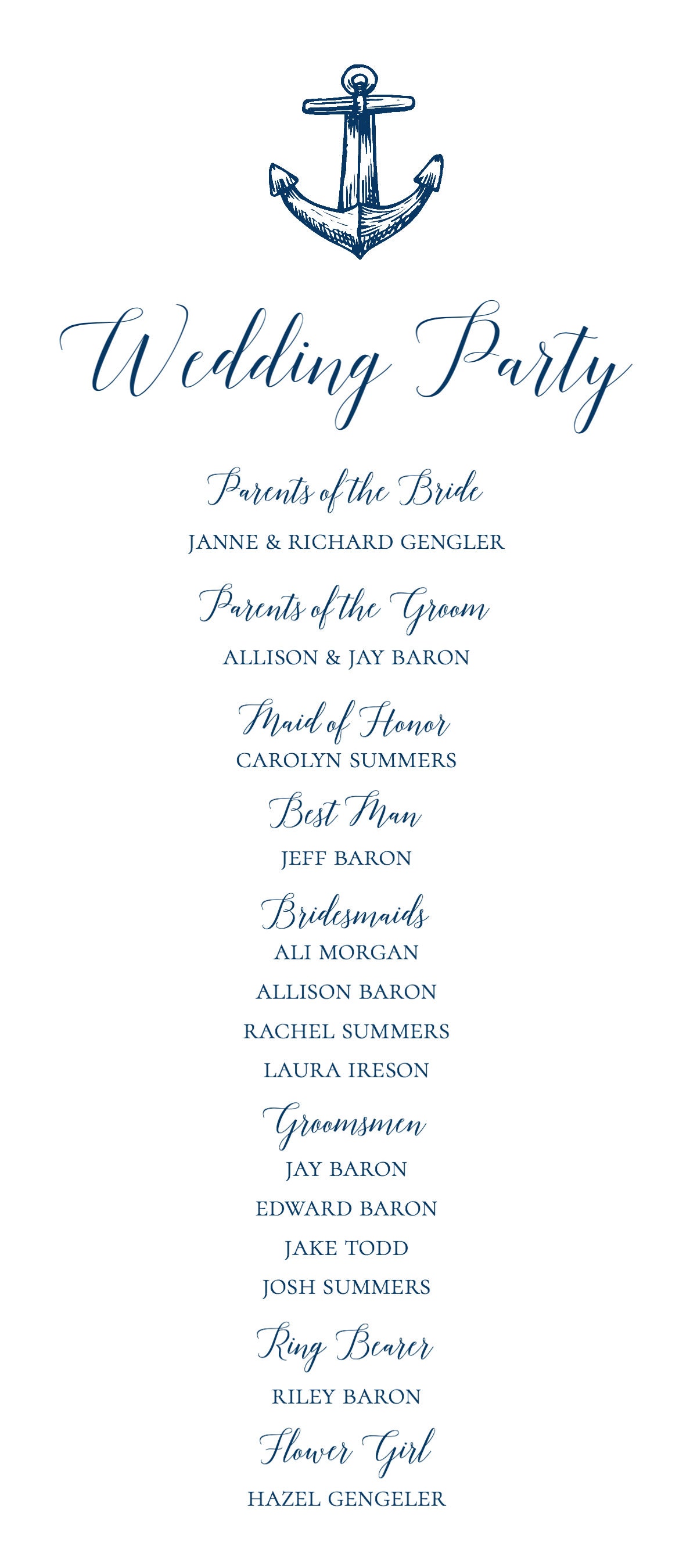 Nautical Wedding Program Ceremony Printable Template Navy - Etsy UK