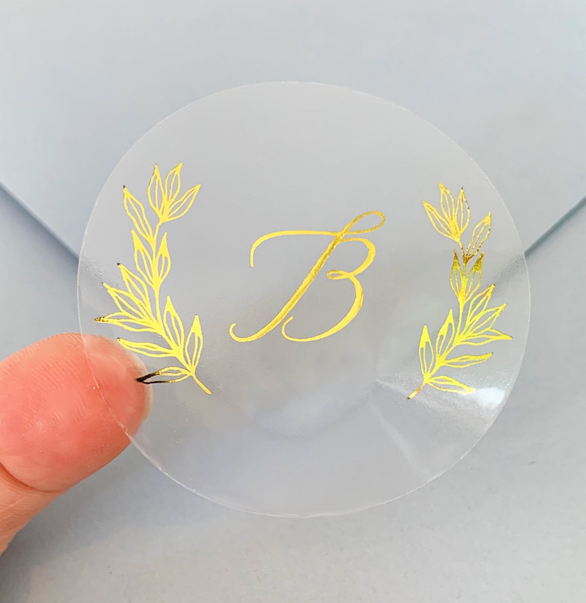 2 Custom Real Foil Wedding Initial Sticker Label Gold - Etsy
