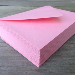 25 Pink A7 Envelopes, Baby Pink Envelope, Pointed Flap, 5x7 Pink ...