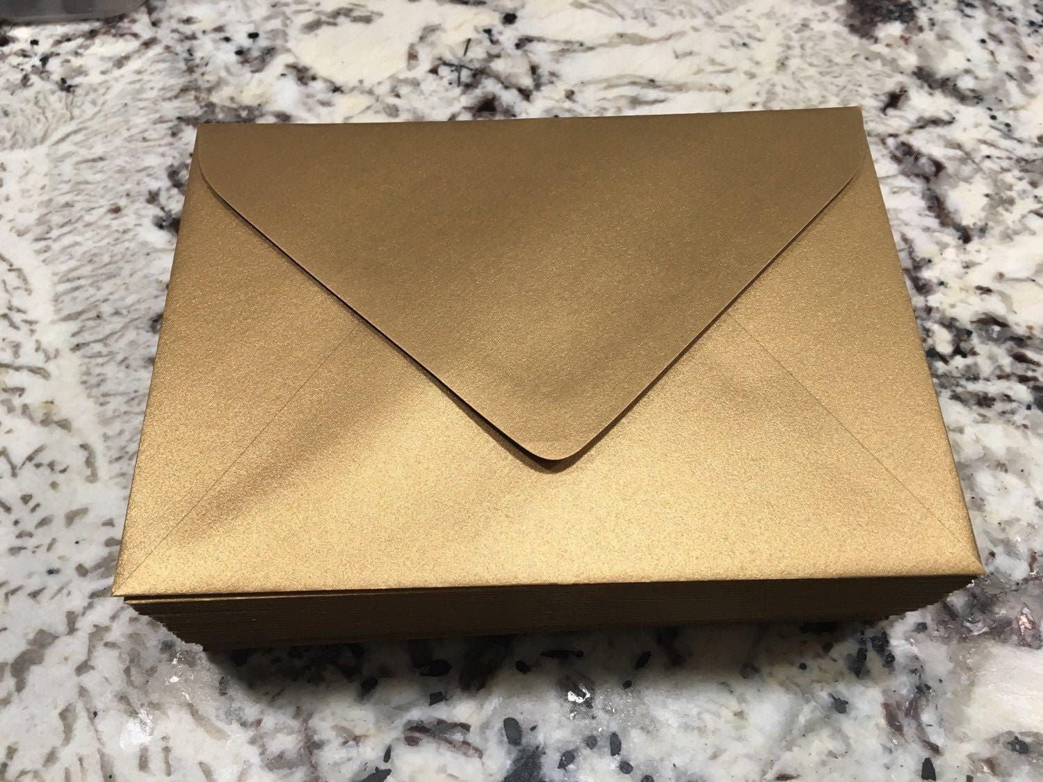 25 A7 Antique Gold Shimmer Envelopes Paper Source 5 1/4 X7 1/4 | Etsy