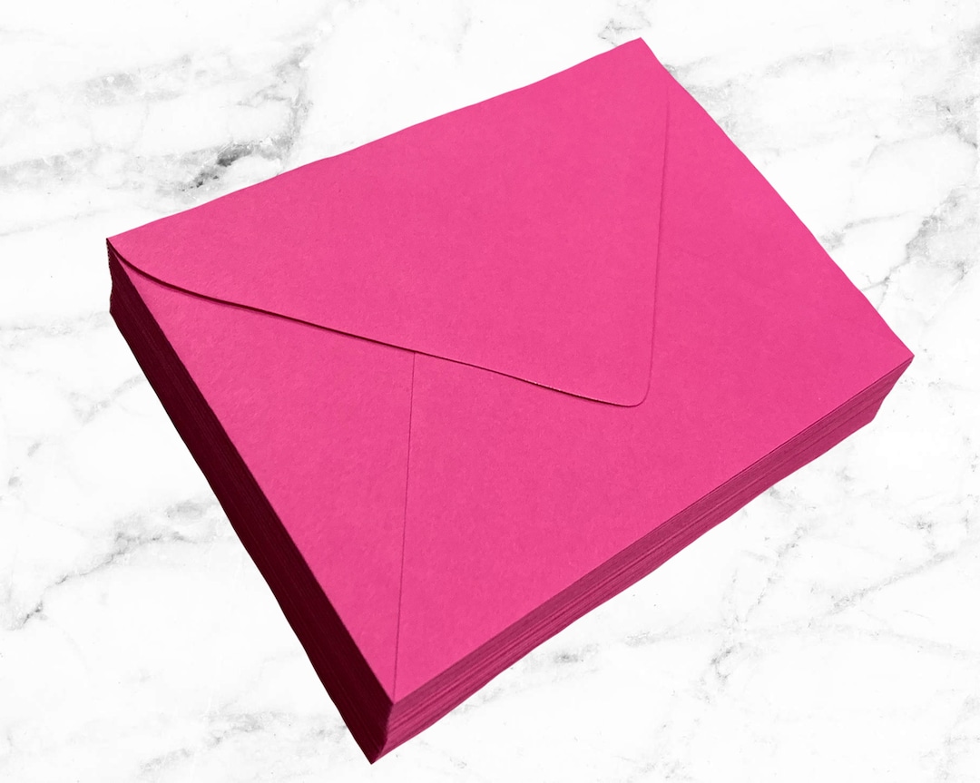 25 Fuchsia A7 Envelopes, Hot Pink Magenta Envelopes, A7 or 4bar A1 RSVP ...