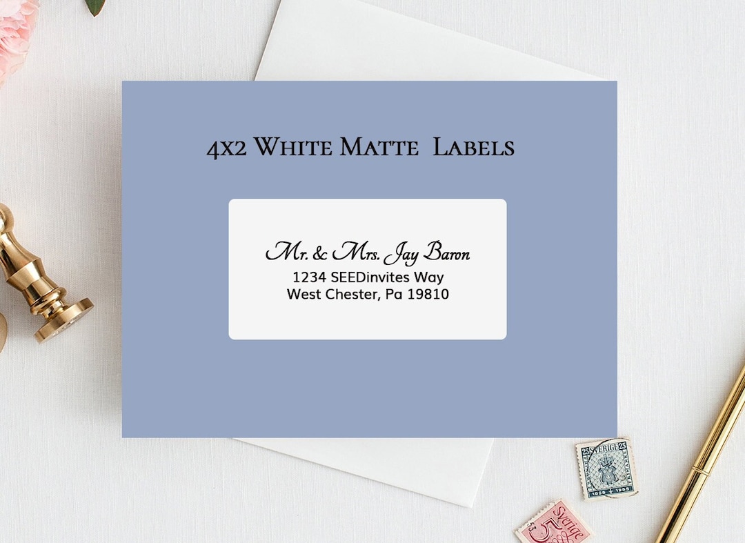 Matte White Address Labels - Guest Recipient Labels - Calligraphy ...