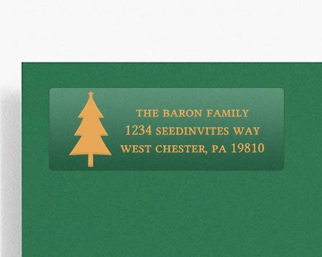 Christmas Tree Return Address Label - Christmas Card Envelope Stickers ...