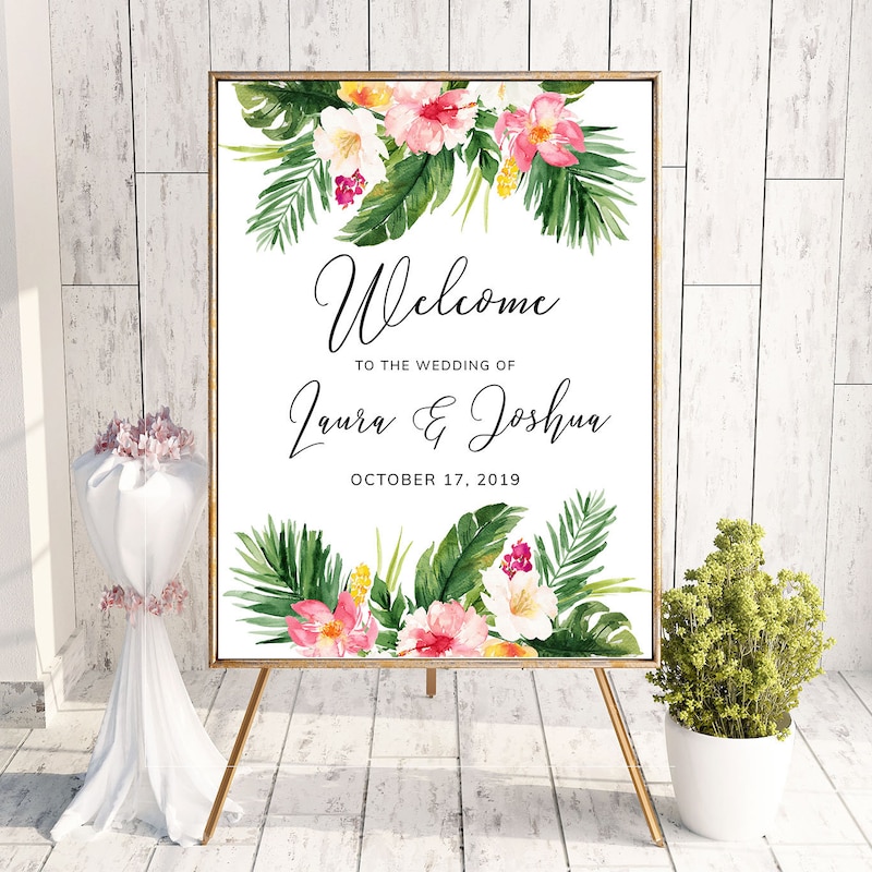 Tropical Wedding Sign - Etsy