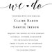 We Do Modern Wedding Invitation Suite Swash Script Printable Digital ...