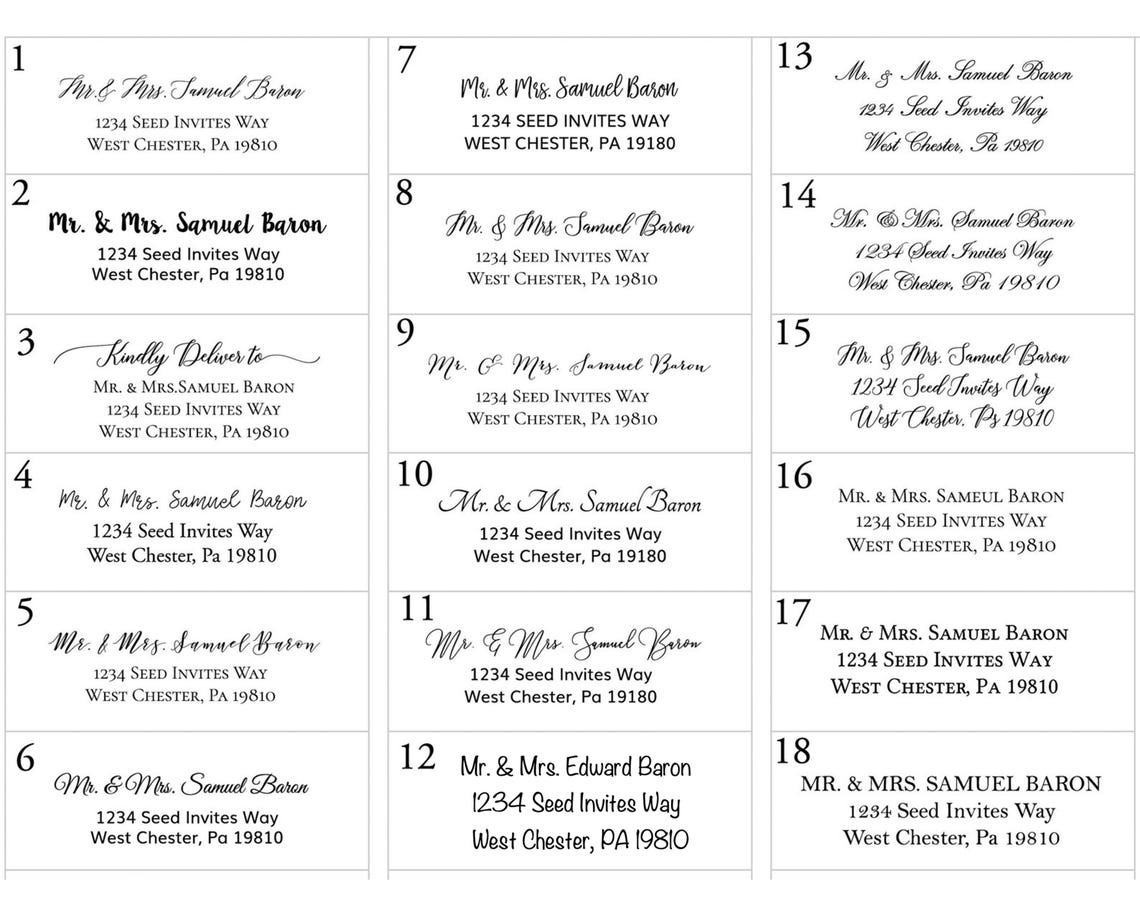 Guest Address Labels - Wedding Address Labels - Clear Address Labels ...