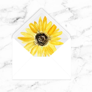 Printable Envelope Liner - Sunflower - A7 5x7 Envelope - Printable ...