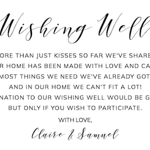 Wedding Wishing Well Card and Sign - Modern Script - Editable Instant ...